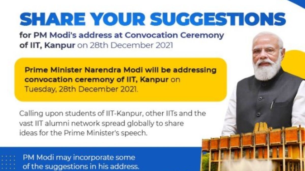 PM to address convocation ceremony of IIT, Kanpur on Tuesday, 28th ...