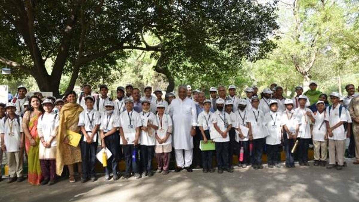 Shri Bhupender Yadav releases white tiger cubs in the arena of white tiger enclosure in National ...